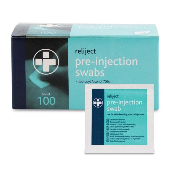 Reliject Pre-injection Wipes - Martin Services